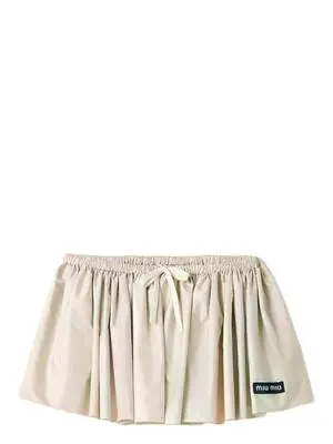 Miu Miu Technical Pongé Mini Skirt - Neutrals