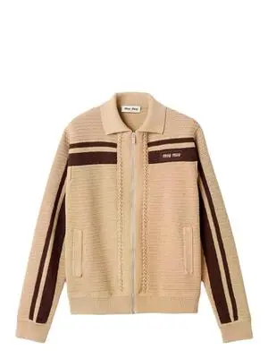 Miu Miu Cotton Crochet Cardigan - Neutrals