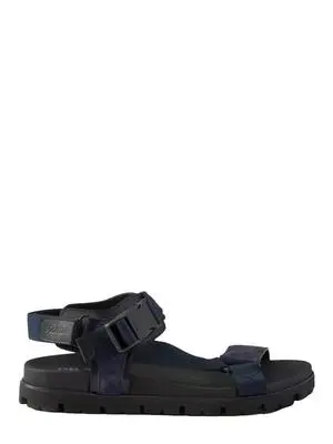 Prada Suede And Woven Tape Sporty Sandals - Blue