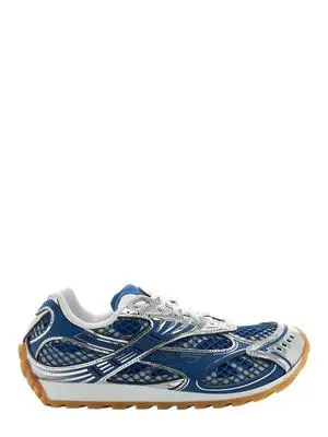 Bottega Veneta Orbit Metallic Mesh Low Top Sneakers - Blue