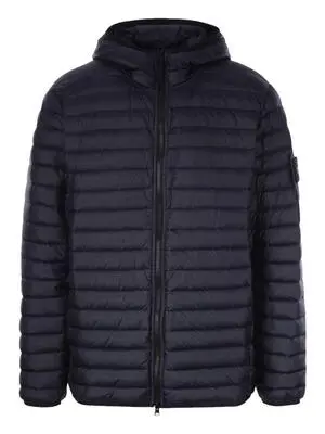 Stone Island Quilted Hooded Down Jacket - Black