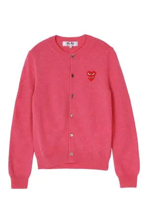 Play Comme Des Garcon Emblem Cardigan - Pink