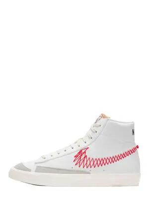 Nike Blazer Mid '77 Vintage Sneakers With Double Zig Zag Stitched Swoosh - White/red
