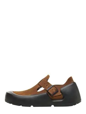BIRKENSTOCK Birkenstock Reykjavik Nubuk Leather Mary Jane Buckled Shoes Orange/black
