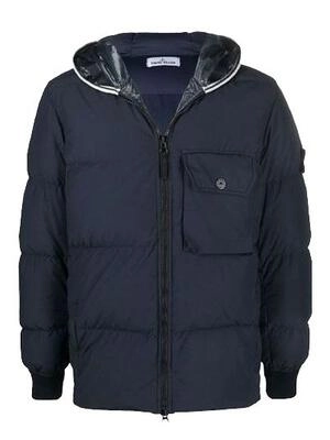 Stone Island Padded Zip-up Down Coat - Navy