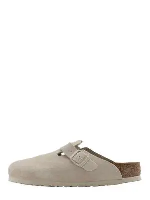 BIRKENSTOCK Birkenstock Boston Suede Leather Clogs White