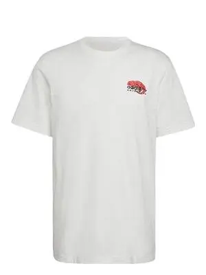 Adidas Originals Printing Pattern Sports Round Neck Short Sleeve White - Multi-color