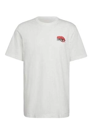 Adidas Originals Printing Pattern Sports Round Neck Short Sleeve White - Multi-color