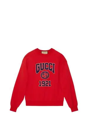 Gucci Cotton Jersey Sweatshirt With Embroidery - Red