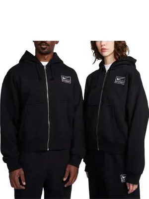 Nike X Stussy Stone Washed Fleece Zip Hoodie - Black