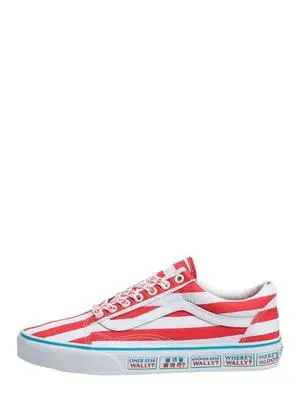 VANS X Where's Waldo? Old Skool "international Stripes" Low Top Sneakers - Red/white