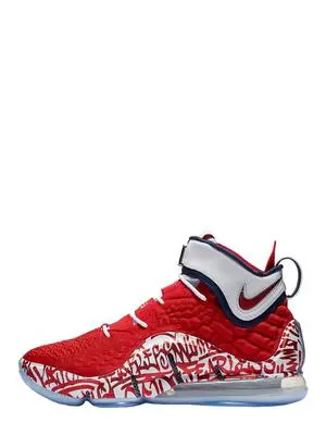Nike Nike LeBron 17 High Top Athletic Basketball Shoes Red