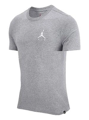 JORDAN Jumpman Logo Embroidered Knit Sports Short Sleeve - Gray