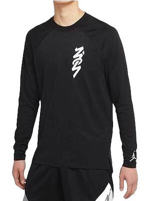 Nike Jordan Dri-fit Zion Quick Dry Knit Long Sleeve T-shirt - Black