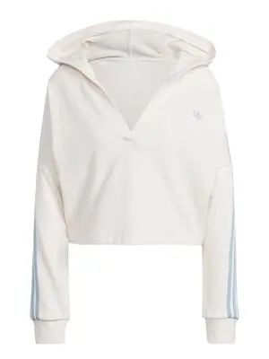Adidas Originals V-neck Cropped Hoodie - White