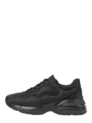 Gucci Rhyton Monogram Nylon Sneakers - Black