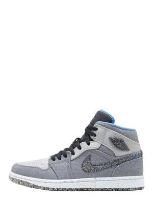 JORDAN 1 Mid Crater Grey University Blue Sneakers - Grey/blue/black