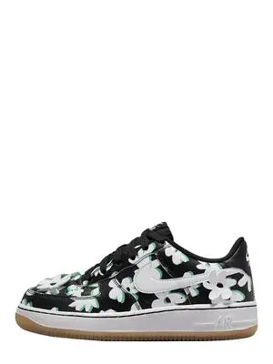 Nike Force 1 Lv8 'black White Flowers' Sneakers - Black/spring Green/gum Light Brown