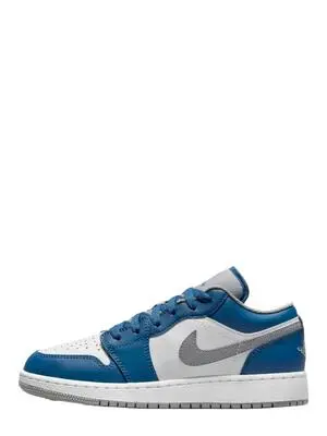 JORDAN 1 Low 'true Blue Cement' Sneakers - White/gray/blue