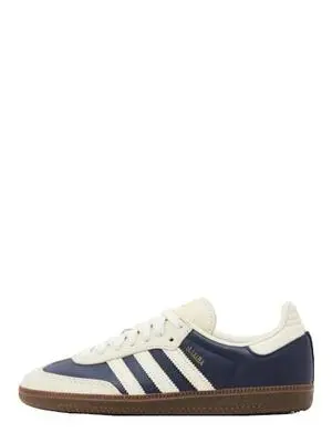 Adidas Samba Lace-up Sneakers - Night Indigo/cream White/gold Metallic