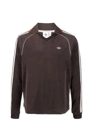 Adidas X Wales Bonner Long Sleeve Towel Polo Shirt - Brown