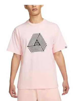 Nike Men's Nike Geometry Pattern Printing Round Neck Pullover Short Sleeve Pink T-shirt Default Colorway