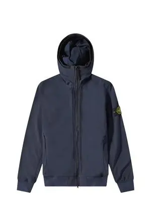 Stone Island Soft Shell-r Hooded Jacket - Navy