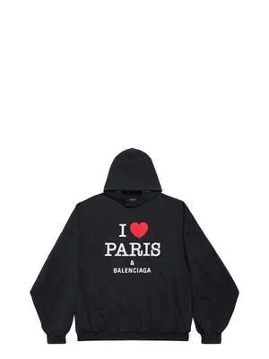 Balenciaga Balenciaga I Love Paris Hoodie Black Faded