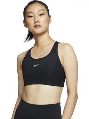 Nike Swoosh Medium-support 1-piece Pad Sports Bra - Black