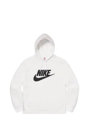 Nike X Supreme Leather Appliqué Hoodie - White/black