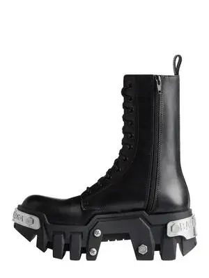 Balenciaga Bulldozer Lace Up Boots - Black/silver