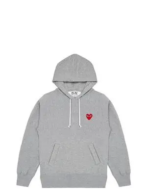 Play Comme Des Garcon Hoodie With Heart Logo - Grey
