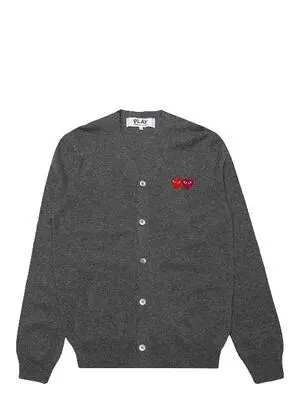 Play Comme Des Garcon Cardigan Double Emblem - Grey