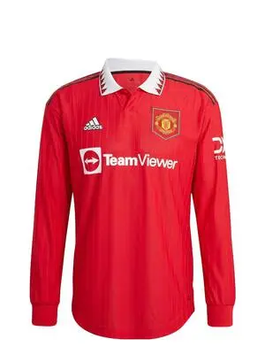 Adidas Manchester United 22/23 Long Sleeve Authentic Home Jersey - Red