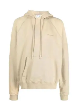 OFF-WHITE Off-White Back Stripe Pattern Printing Pullover Hooded Long Sleeves Loose Fit