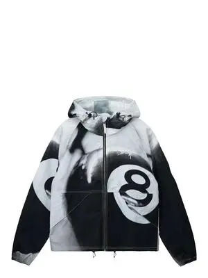 StÜssy 8 Ball Beach Shell Jacket - White/black