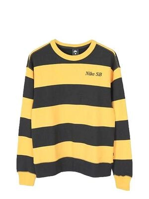 Nike Crew-neck Sweatshirt With Striped Pattern - Gold