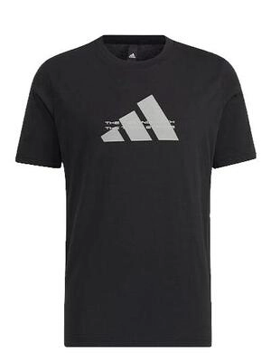 Adidas Alphabet Logo Printing Sports Short Sleeve Black - Multi-color