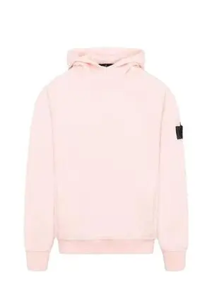 Stone Island Cotton Fleece Popover Hoodie - Pink