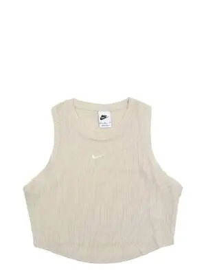 Nike Essentials Ribbed Cropped Tank Top - White