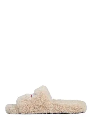 Balenciaga Furry Slides - Beige