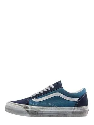 VANS Og Old Skool Lx "stressed Navy" Lace-up Sneakers - Blue/white