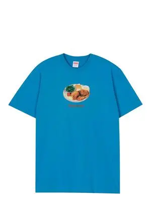 Supreme Ss18 Chicken Dinner Tee Cyan Printing Short Sleeve - Blue