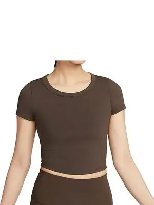 Nike Dri-fit Quick-drying Fitted Short-sleeve Top - Brown