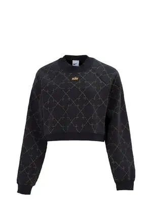 Nike Cropped Fleece Pullover - Black