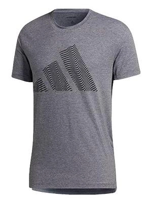 Adidas Three-bar Tee Logo Printing Short Sleeve - Black