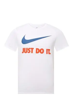 Nike Men's Nike Large Logo Printing Round Neck Short Sleeve White T-shirt Default Color