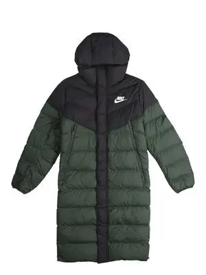 Nike Windrunner Down Fill Long Hooded Down Jacket - Green