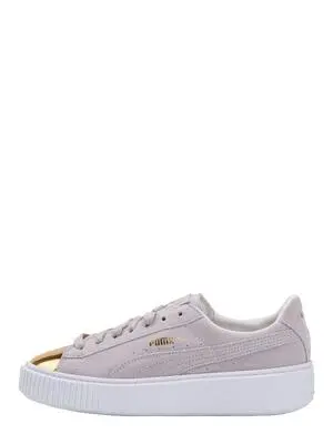 PUMA Suede Platform Sneakers - White/gold