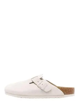 BIRKENSTOCK Birkenstock Boston Suede Leather Clogs White